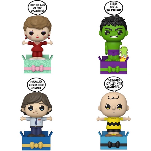 Funko | Toys | 4 Funko Popsies Vinyl Popup Figures Blanche The Hulk Charlie Brown Jim Halpert ...